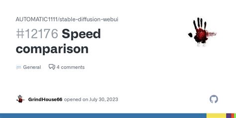 Speed Comparison · Automatic1111 Stable Diffusion Webui · Discussion