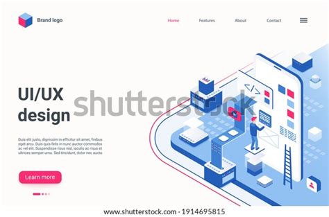 Ux Ui Design Isometric Vector Illustration Stock Vector Royalty Free Shutterstock