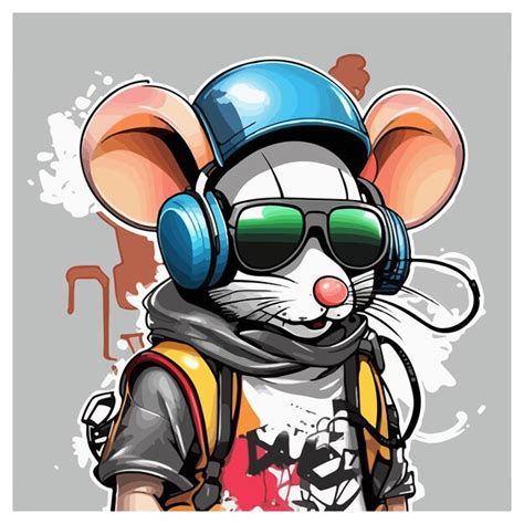 Premium Vector Funky Mouse Vector Illustration Character