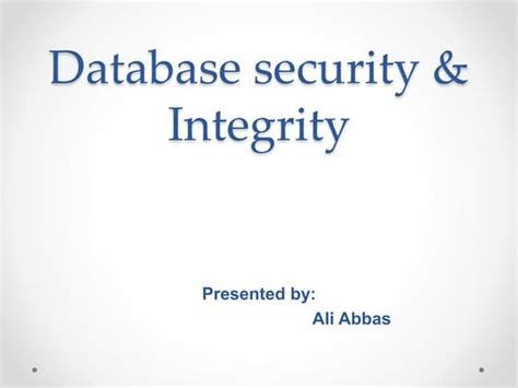 database security pptx databases computer software and applications