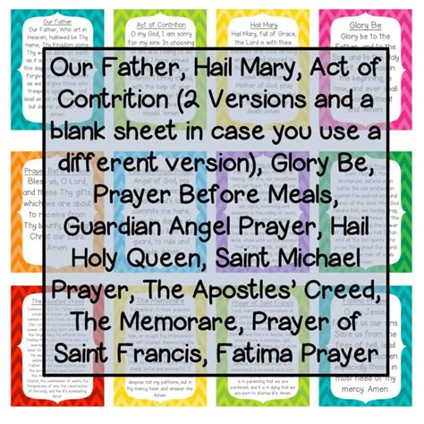 Catholic Prayer And Ten Commandment Posters I Bundle And Save By Rias