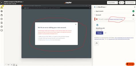 we hit an error adding your new account authentication failed 403