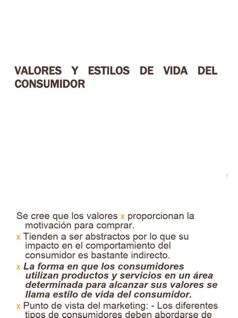 Valores Y Estilos De Vida Del Consumidor Pdf Los Consumidores