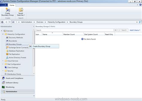how can i configure boundaries in system center configuration manager