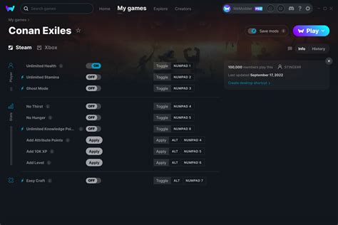 Conan Exiles Cheats And Trainer For Steam Trainers Wemod Community