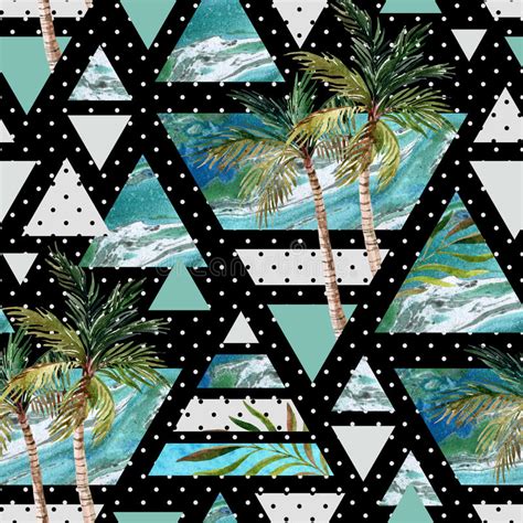 Abstract Summer Geometric Seamless Pattern Stock Illustration Illustration Of Lattice Black