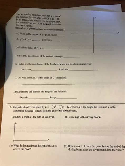 Solved Use A Graphing Calculator To Sketch A Graph Of The