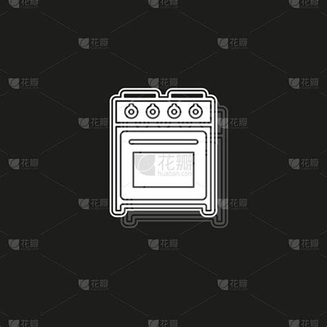 炊具烤炉厨房计算机图标手提炉轮廓白色房屋烹调设计