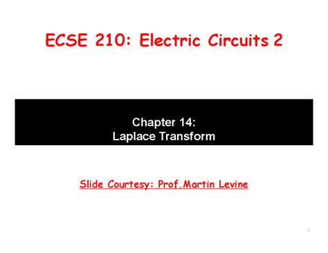 The Laplace Transform Electrical Engineering Second Order Circuits