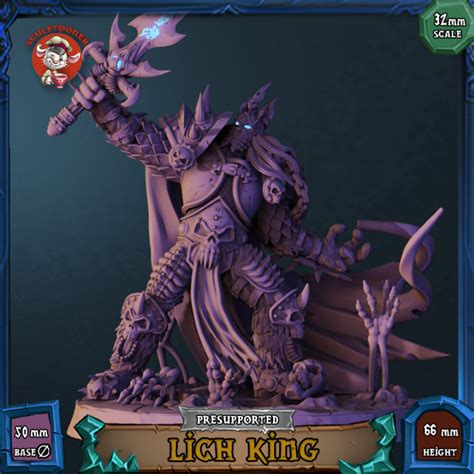 3d Printable Lich King 32mm Scale Pre Supported Miniature Warcraft