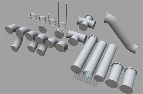3d Model Modular Pipeline Sci Fi Architecture Vr Ar Low Poly