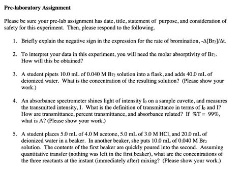 Pre Laboratory Assignment Please Be Sure Your Pre Lab