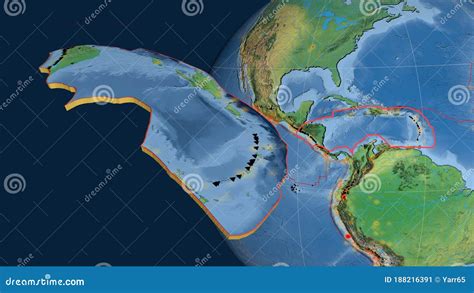 Caribbean Plate Presented Natural Earth Stock Illustration