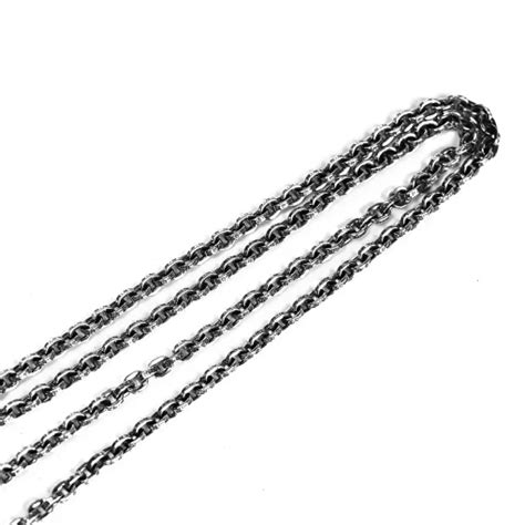 Ch Paper Chain Silver Necklace 925 Sterling Silver Usa