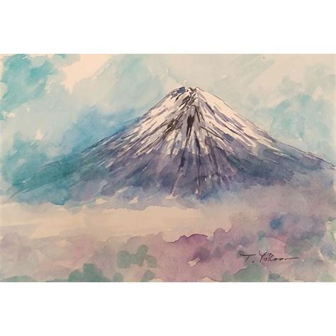 富士山の絵画 水彩画 横尾武之 作「富士山・東富士演習場からの富士」 ヨーロッパ風景画 インテリア 定価20000円 トライアンフギャラリー 通販 Yahooショッピング