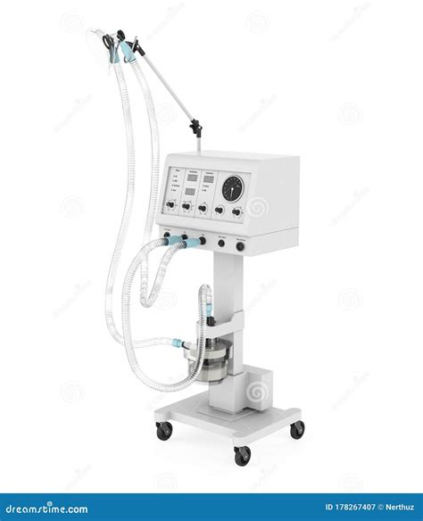 Medical Ventilator Equipment Showing Vital Signs In Intensive Care Unit