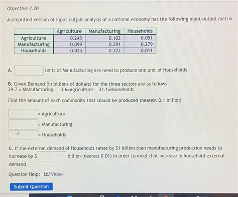 [solved] objective 2 20 a simplified version of input output analysis