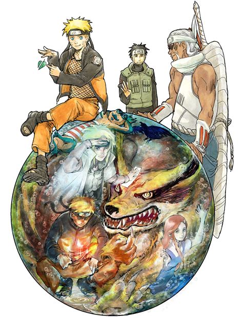 Noeen Gerotora Killer Bee Kurama Naruto Kyuubi Naruto Namikaze Minato Uzumaki Kushina