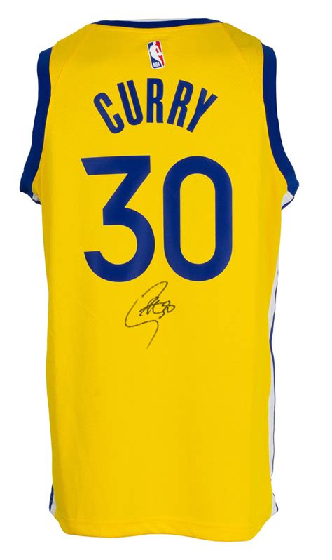 Stephen Curry Signed Golden State Warriors Yellow Basketball Jersey Bas
