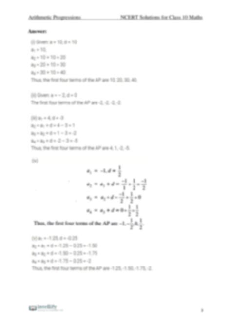 Solution Arithmetic Progression Class 10th Chapter 5 Solved All