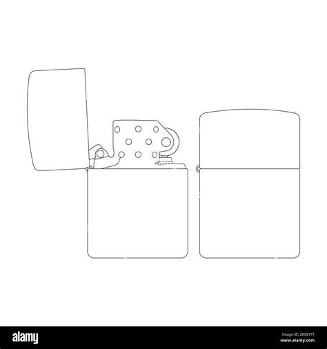 Template Cigarette Lightervector Illustration Flat Design Outline Stock