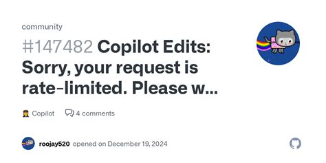Copilot Edits Sorry Your Request Is Rate Limited Please Wait 65 Seconds And Try Again