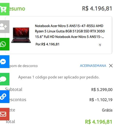 Notebook Acer Nitro 5 An515 47 R5su Amd Ryzen 5 Linux Gutta 8gb 512gb