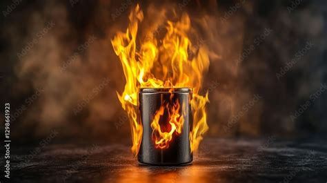 Stock Foto „lithium Battery Danger Of Overheating Burning And