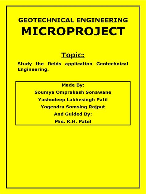 Geotechnical Engineering Microproject Pdf