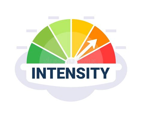 Dynamic Intensity Level Indicator Dial Vector Illustration With