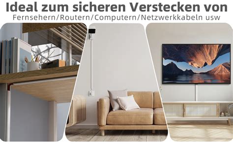 1m Kabelkanal Fernseher Wand Weiß Flach Selbstklebend Kabelschlauch Kabelschacht Flexibel