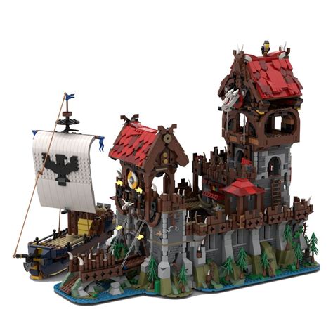 Moc 136695 Wolfpack Tower And Medieval Ship Letbricks