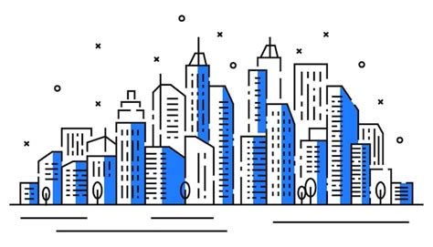 Premium Vector Illustration Linear Cityscape Concept