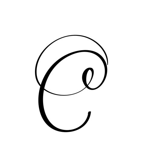 Hand Drawn Calligraphy Letter C Script Font Logo Handwritten Brush