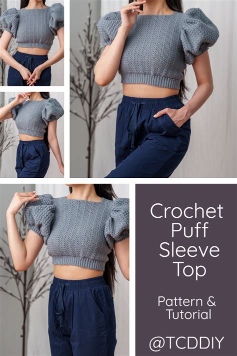 Crochet Pattern Crochet Puff Sleeve Top Pattern Crochet Puff Sleeve Crop Top Pattern Pdf
