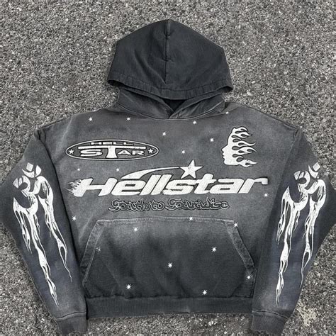 Grey Hellstar Hoodie Depop