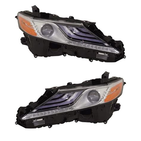 New Pair Of Halogen Headlights Compatible With Toyota Camry Xle Sedan 3