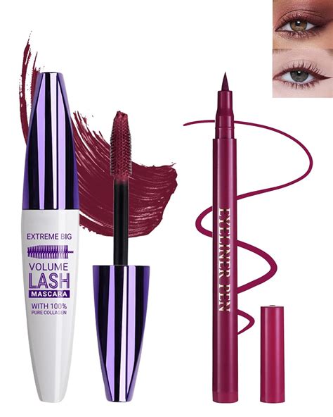 Burgundy Waterproof Mascara Eyeliner Colored Tubing