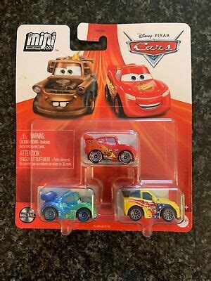 Disney Pixar Cars Mini Racers 3 Pack Jeff Gorvette Mcqueen Carla