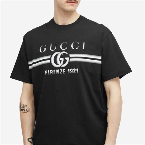 Gucci Mens Interlocking Logo T Shirt In Black Gucci