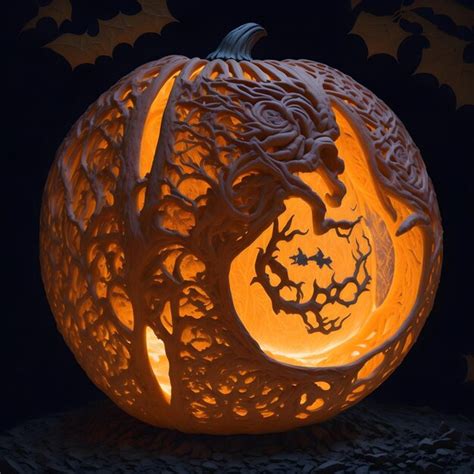 Premium Photo Horror Halloween Spooky Pumpkin