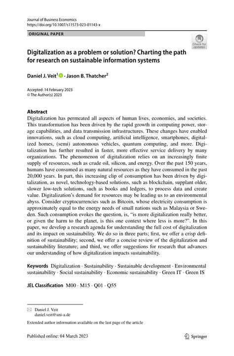 Pdf Digitalization As A Problem Or Solution Charting The Path For