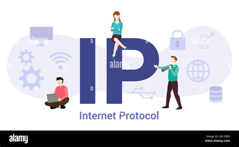 Ip Internet Protocol Concept With Big Word Or Text And Team People With