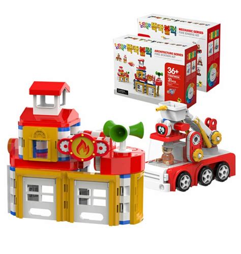 타이니월드 뚝딱 블럭 소방차 세트 66피스 유아 아기 마그네틱 자석 자동차 장난감 티몬