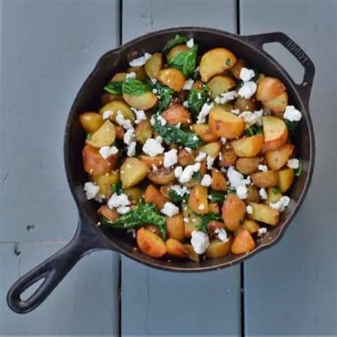 Oven Roasted Potatoes With Garlic And Spinach Recipe
