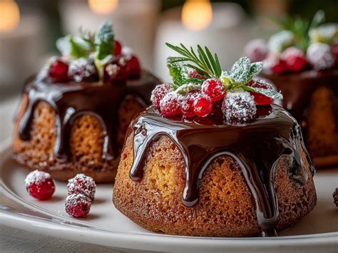 Delightful Festive Mini Christmas Cakes With Ganache For Holiday Joy