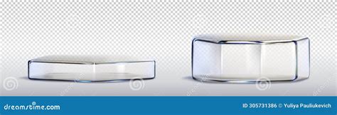 3d Pentagon And Hexagon Glass Platforms Stock Illustration