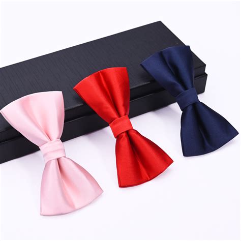 High Density Textile Plain Color Satin Polyester Bow Tie Self Tie Bow