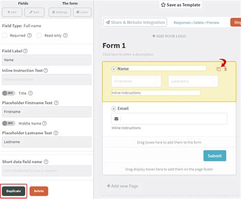 Duplicate Fields For Faster Form Creation