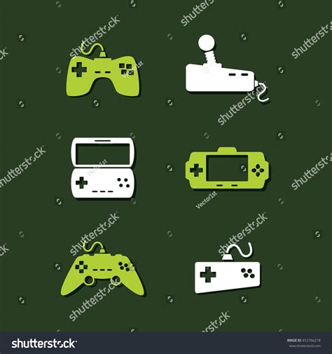 Game Console Joystick Controller Vector Art เวกเตอร์สต็อก ปลอดค่าลิขสิทธิ์ 412766218